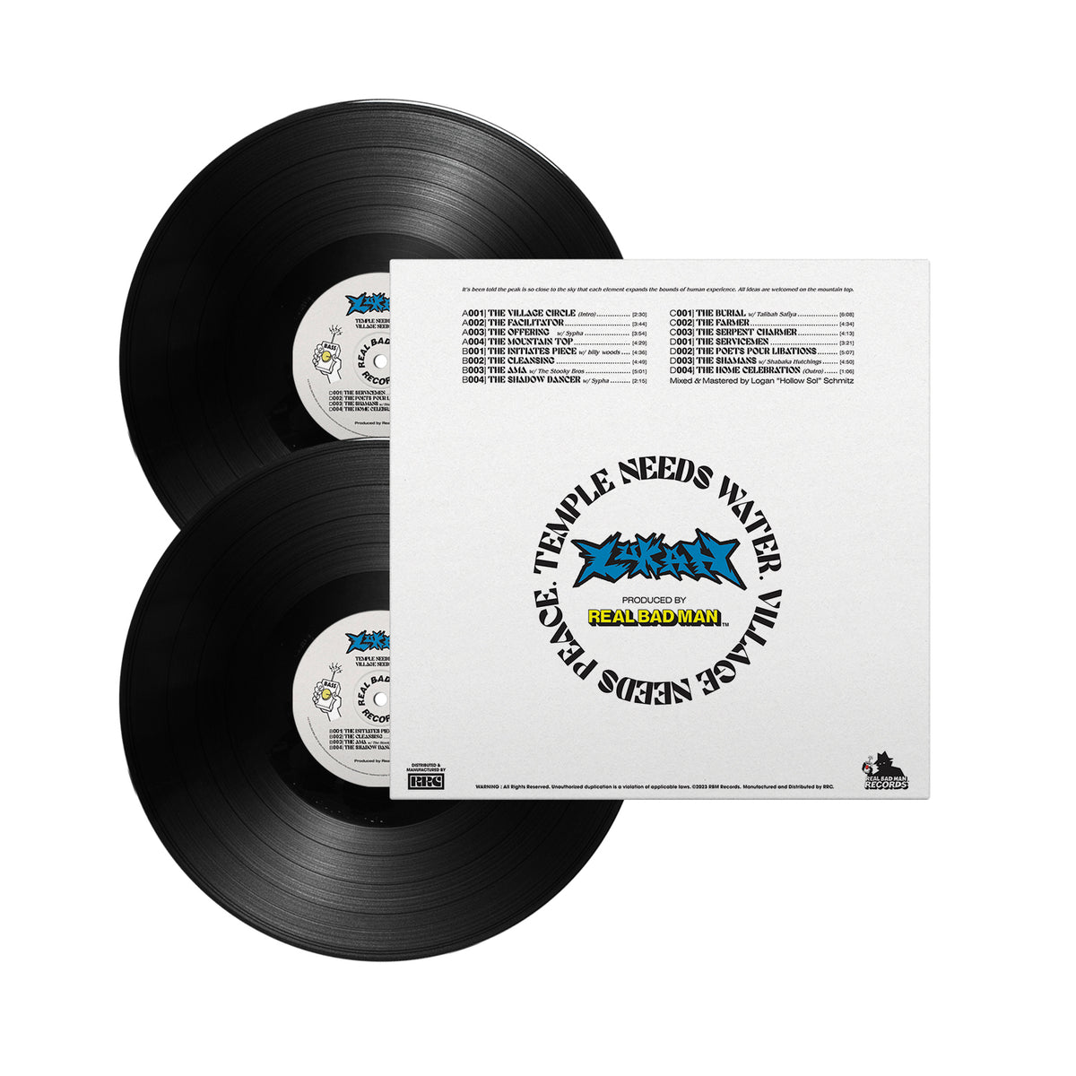 LUKAH & REAL BAD MAN "Temple Needs Water. Village Needs Peace" 2LP ...